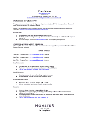 modern cv template Forms - Fillable & Printable Samples for PDF, Word ...
