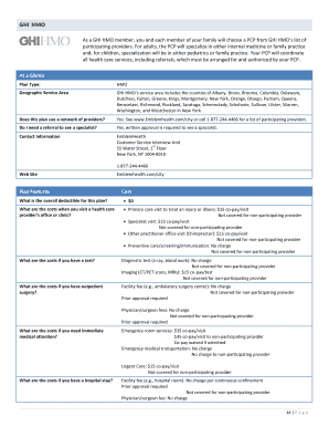 Fillable Online GHI HMO Fax Email Print - pdfFiller