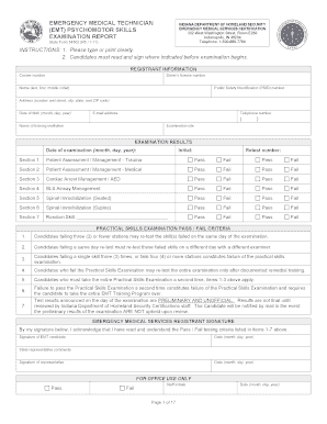 Fillable Online forms in (EMT) PSYCHOMOTOR SKILLS Fax Email Print ...