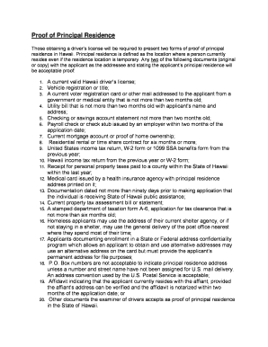 Fillable Online mauicounty Proof of Principal Residence - mauicounty ...