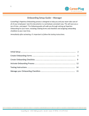Fillable Online CareerPlug - Onboarding Setup Guide Fax Email Print ...