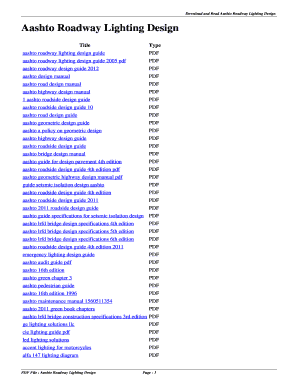 Fillable Online Aashto Roadway Lighting Design. aashto roadway lighting ...