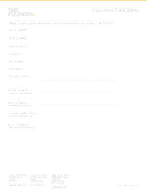 Fillable Online Customer Deal Sheet Fax Email Print - pdfFiller
