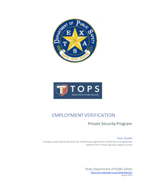 Fillable Online dps texas Business Employment Verification - dps texas ...