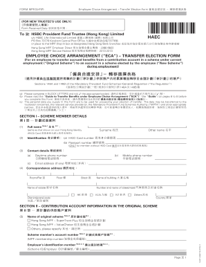 Fillable Online Employee Choice Arrangement Transfer Election Form Fax ...