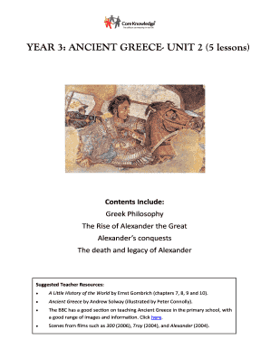 Fillable Online YEAR 3: ANCIENT GREECE- UNIT 2 (5 lessons) Fax Email ...
