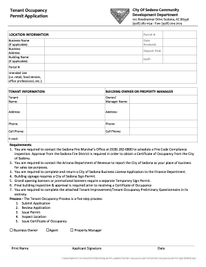 Fillable Online Fillable Tenant Occupancy Permit Packet Instructions ...