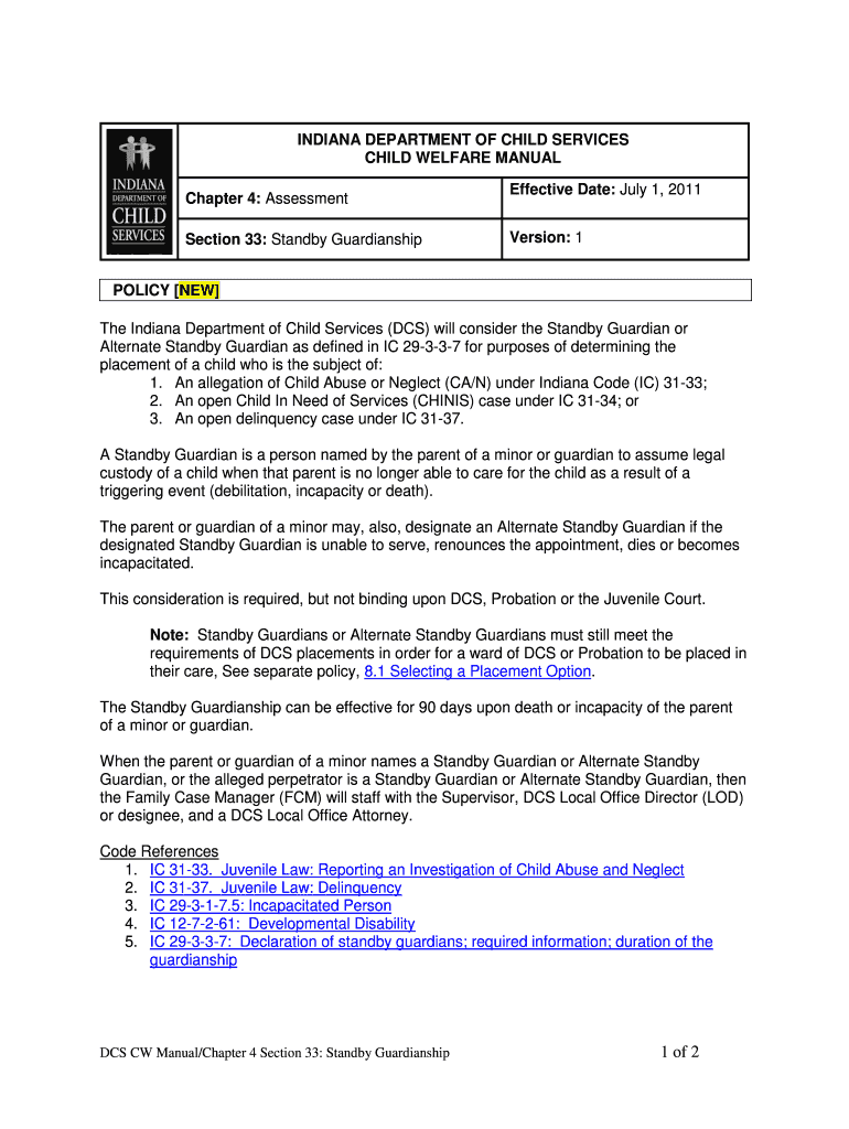 Fillable Online in Fillable INDIANA DEPARTMENT OF CHILD SERVICES Fax ...