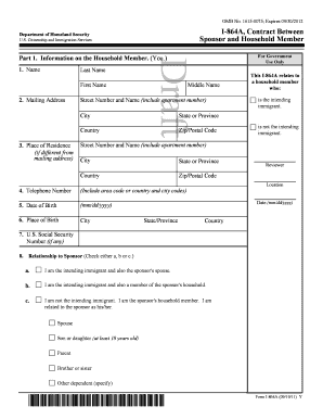 Fillable Online reginfo I-864A, Contract Between Sponsor and Household ...