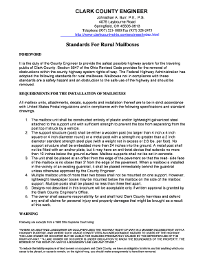 Fillable Online clarkcountyohio CLARK COUNTY ENGINEER Standards For ...