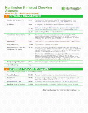 Fillable Online Huntington 5 Interest Checking Account Fax Email Print ...