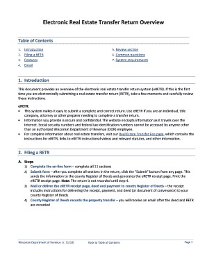 Fillable Online revenue wi Electronic Real Estate Transfer Return ...