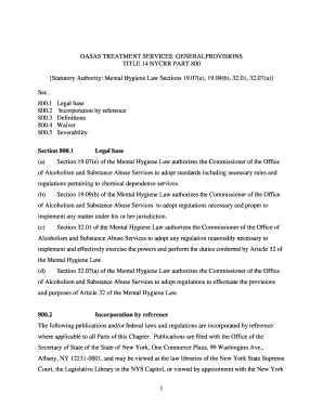 Oasas Part 800 - Fill Online, Printable, Fillable, Blank | pdfFiller