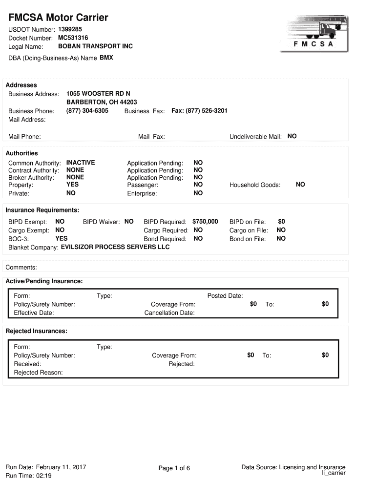 Fillable Online FMCSA Motor Carrier Fax Email Print - pdfFiller