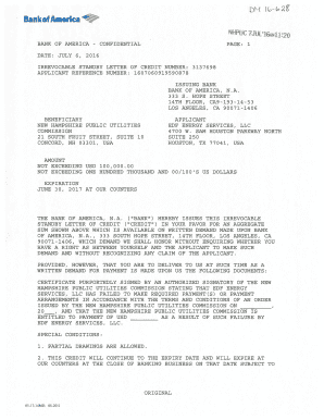 Fillable Online puc nh Fillable Bank of America Irrevocable Standby ...