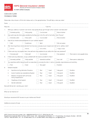 Fillable Online Claim+FeedbackForm Fax Email Print - pdfFiller