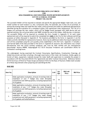Fillable Online lavergnetn Fillable lump sum bid form with unit prices ...