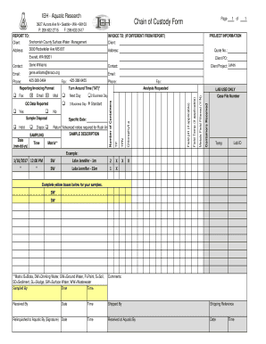 Fillable Online Chain of Custody Form Fax Email Print - pdfFiller