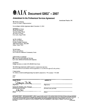 Fillable Online *AIA Document G802 Fax Email Print - PDFfiller