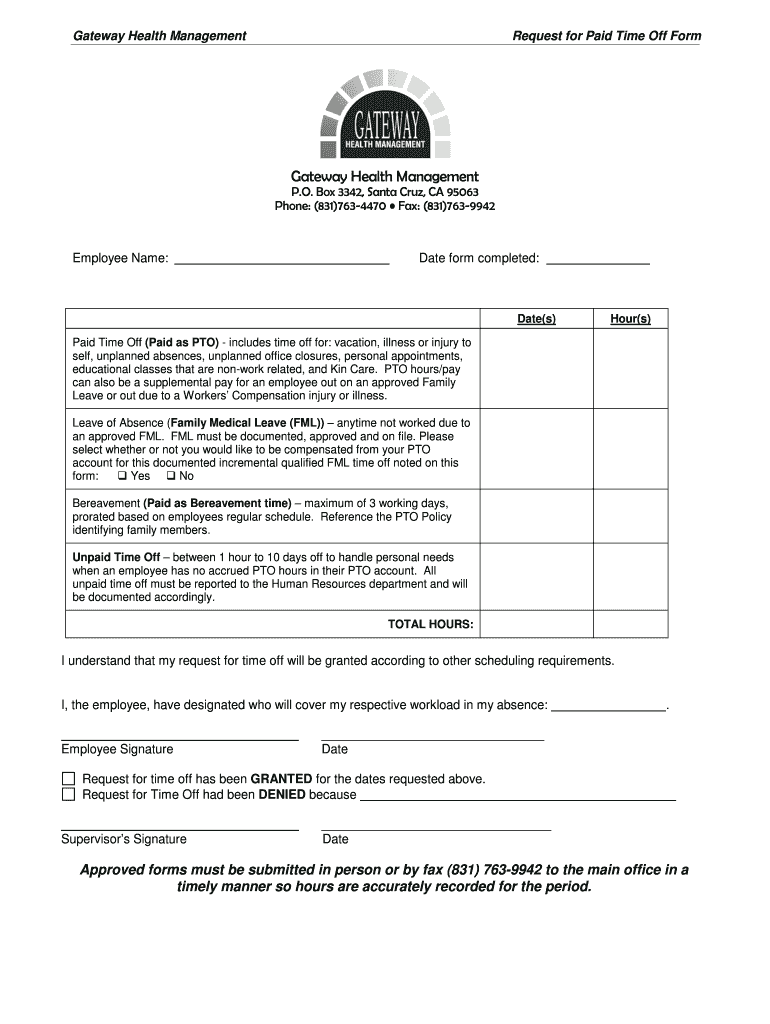 Fillable Online Gateway Health Management Fax Email Print - pdfFiller
