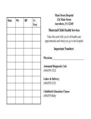 Fillable Online cdc Prenatal Card to record GBS healthcare appointments ...