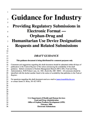 Fillable Online fda Providing Regulatory Submissions in - fda Fax Email ...