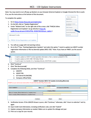Fillable Online File Type pdf Updating MCS 150 Instructions.pdf Fax ...
