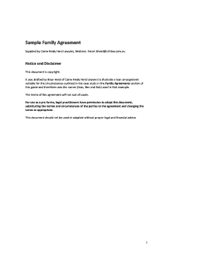 Fillable Online Sample Family Agreement Fax Email Print - pdfFiller