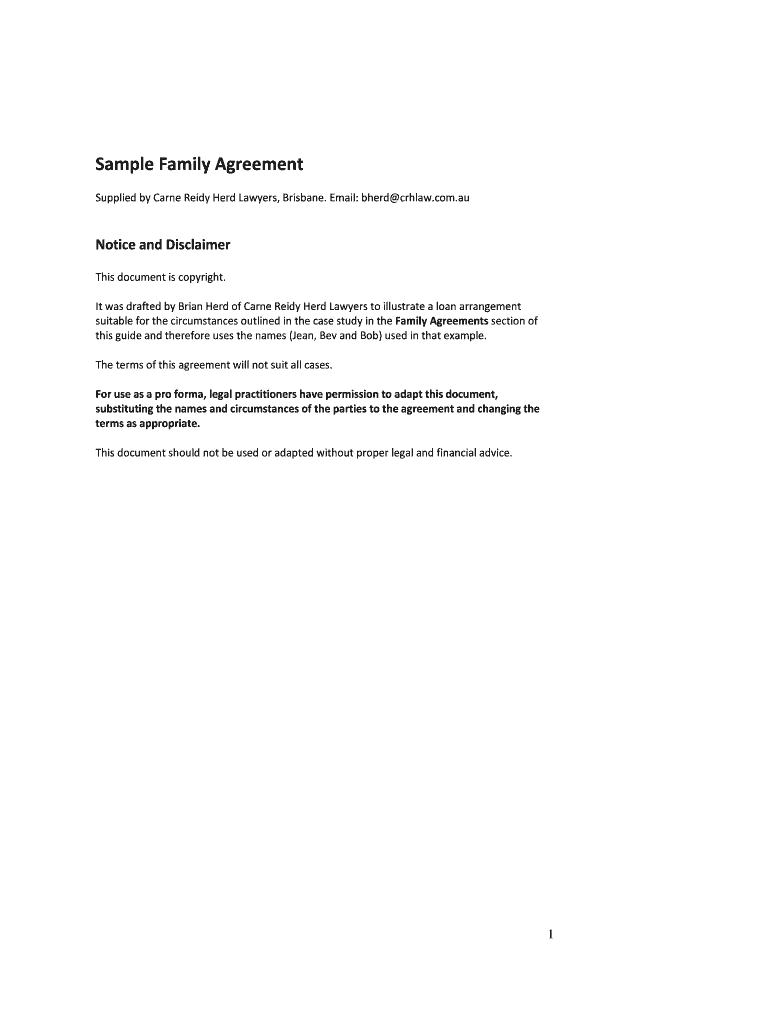 Fillable Online Sample Family Agreement Fax Email Print - pdfFiller