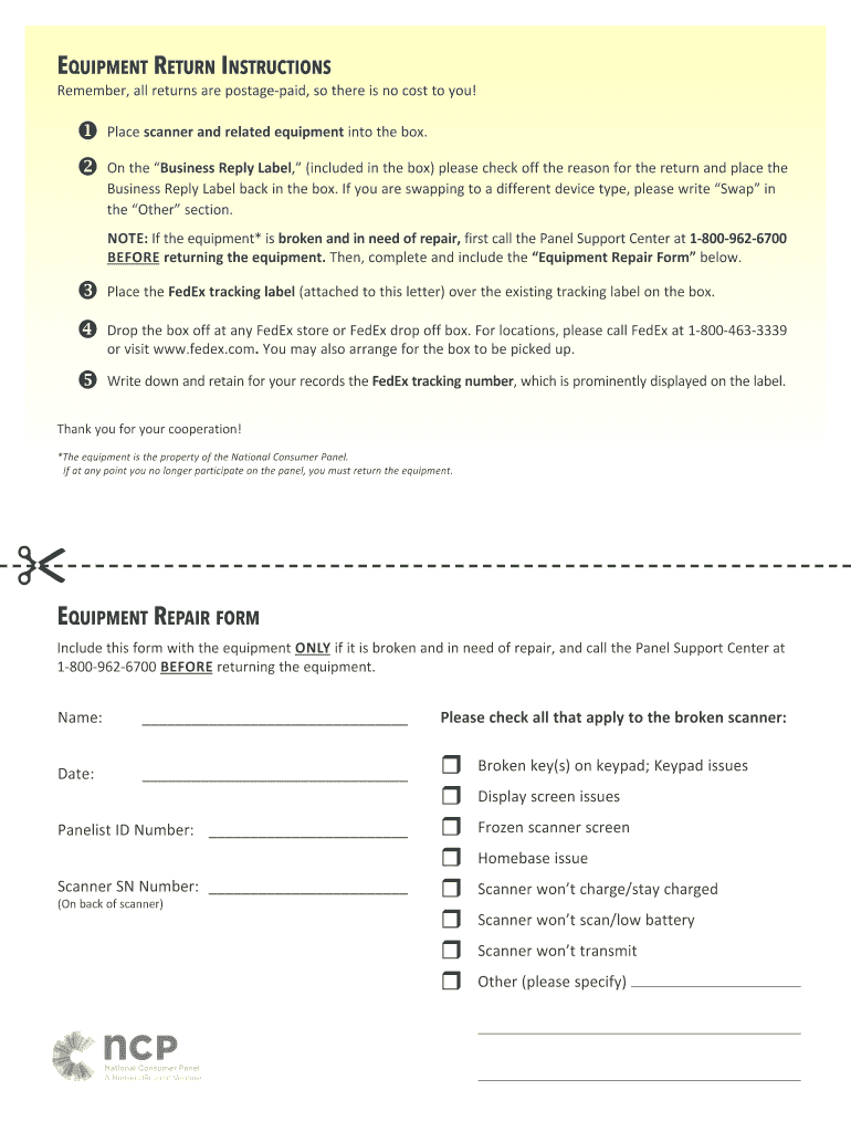 Fillable Online EQUIPMENT RETURN INSTRUCTIONS Fax Email Print - pdfFiller