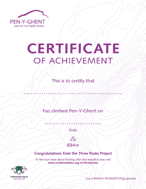 Fillable Online Three peaks-Certificate.indd Fax Email Print - pdfFiller