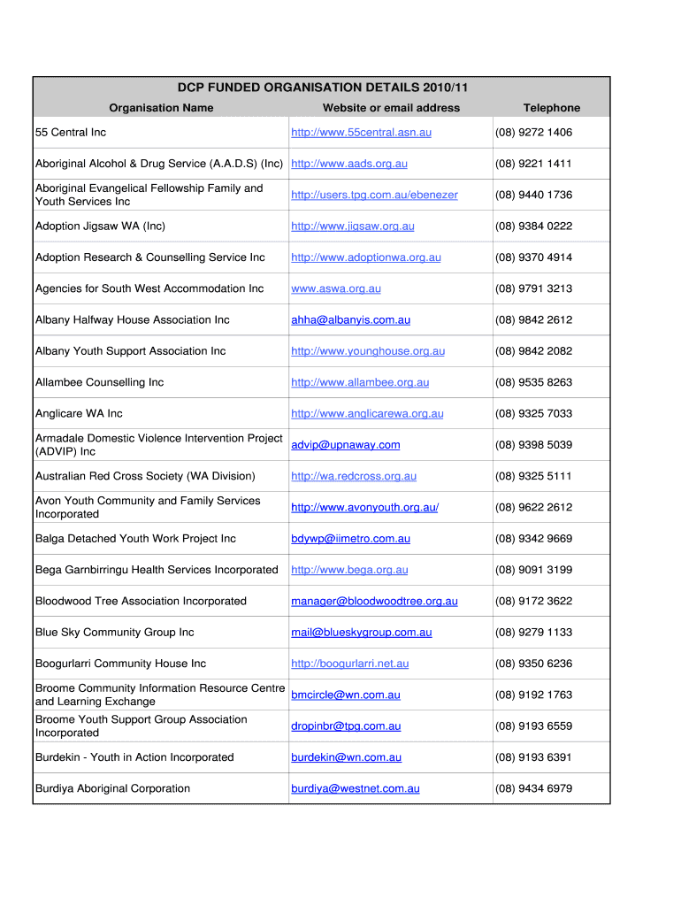 Fillable Online dcp wa gov 55 Central Inc - dcp wa gov Fax Email Print ...