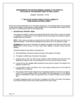 Fillable Online REQUIREMENTS FOR POSTING CRIMINAL BOND(S) IN THE Fax ...