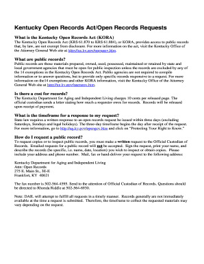 Fillable Online chfs ky Kentucky Open Records Act/Open Records Requests - chfs ky Fax Email ...