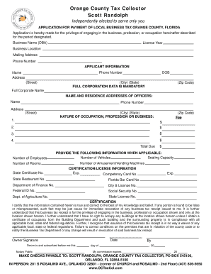 Fillable Online Orange County Tax Collector Fax Email Print - pdfFiller