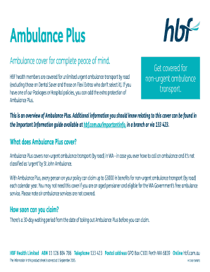 Fillable Online Ambulance Plus Fax Email Print - pdfFiller