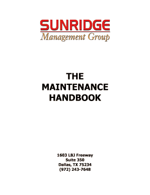 Fillable Online Maintenance Handbook. Cover Sheet Fax Email Print ...