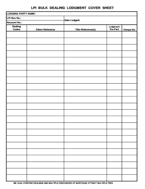 Fillable Online lpi nsw gov LPI BULK DEALING LODGMENT COVER SHEET - lpi ...