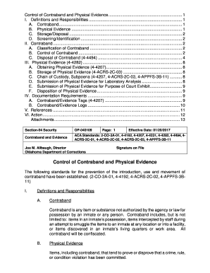 Fillable Online ok Fillable Control of Contraband and Physical Evidence ...