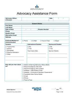 Fillable Online Advocacy Assistance Form Fax Email Print - pdfFiller