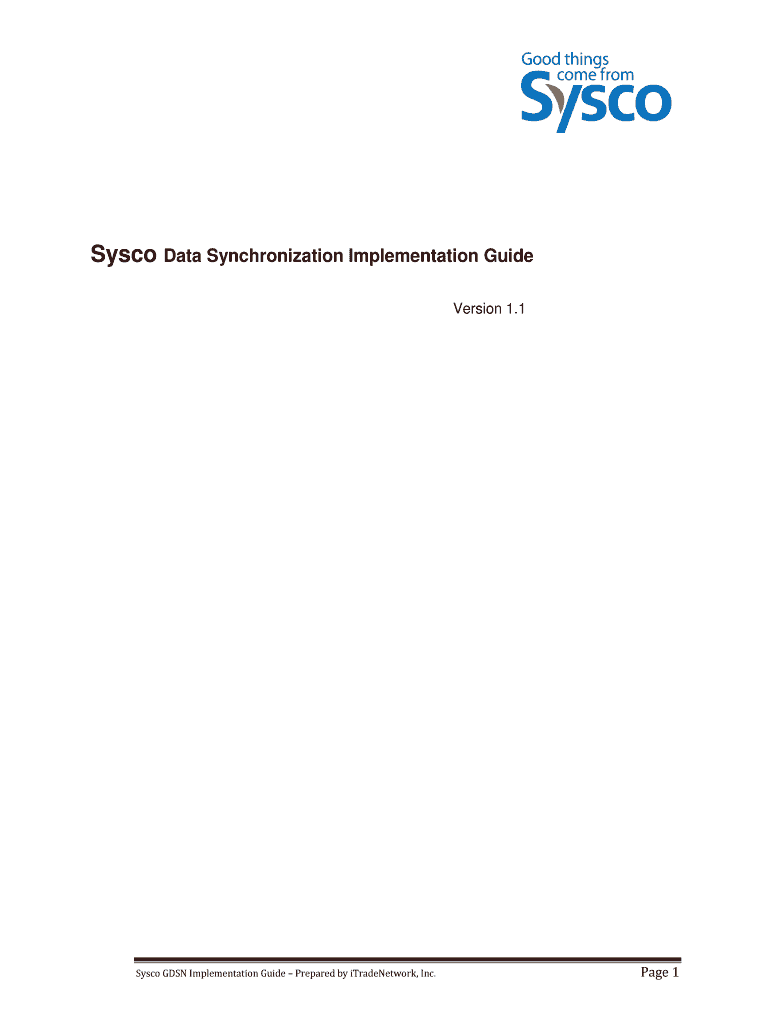 Fillable Online Sysco Data Synchronization Implementation Guide Fax Email Print - pdfFiller
