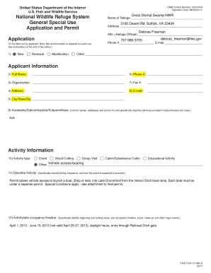 Fillable Online fws U.S. Fish and Wildlife Service Form 3-1383-G - fws ...