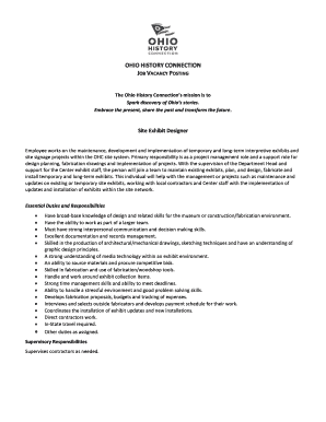 Fillable Online ohiohistory The Ohio Historical Society's mission is Spark Discovery of Ohio ...