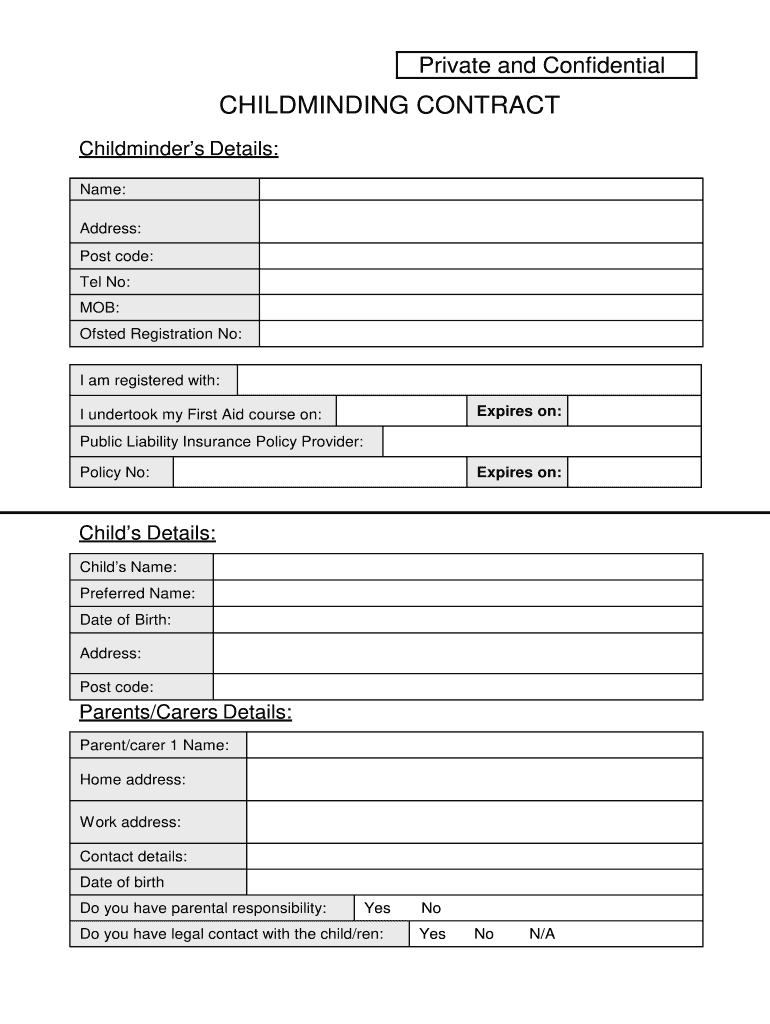 Childminder Contract Template Fill Out Sign Online DocHub Childminder Contract Template Fill Out Sign Online DocHub