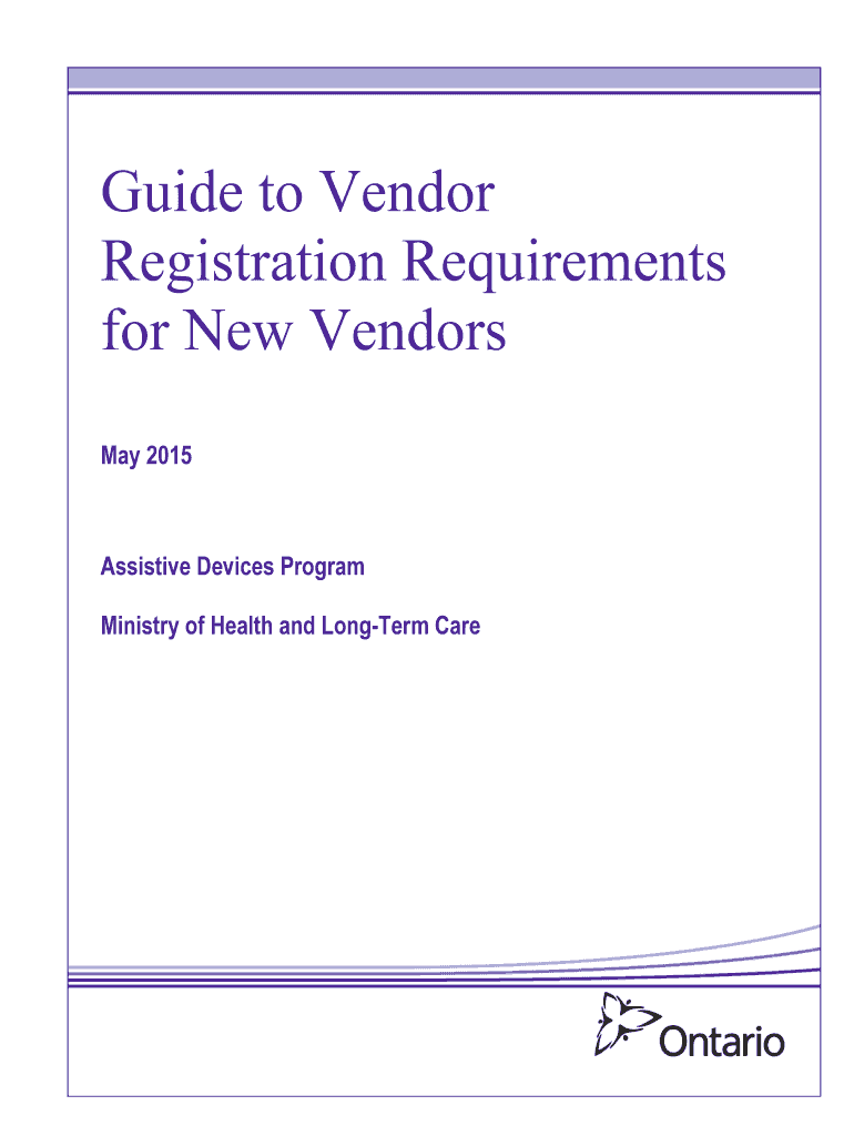 Fillable Online health gov on Guide to Vendor Registration Requirements ...