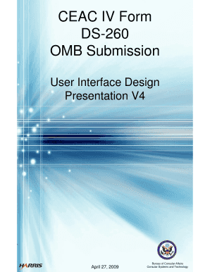 Fillable Online reginfo Fillable CEAC IV Form DS-260 OMB Submission Fax ...