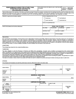 Fillable Online gsa performance bond for other than construction ...