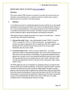 Fillable Online fdic Fillable Revocable Trust Accounts Fax Email Print ...