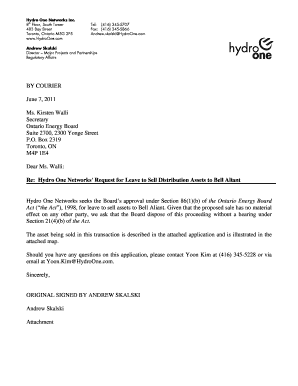 Fillable Online Hydro One Networks Letterhead Fax Email Print - pdfFiller