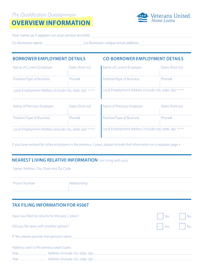 Fillable Online Pre-Quali cation Questionnaire Fax Email Print - pdfFiller